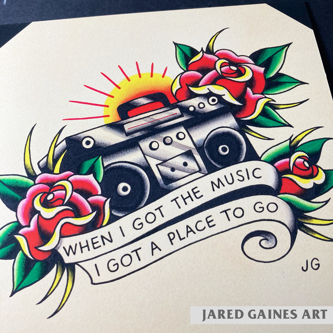 Rancid Radio Tattoo Flash – Jared Gaines Art