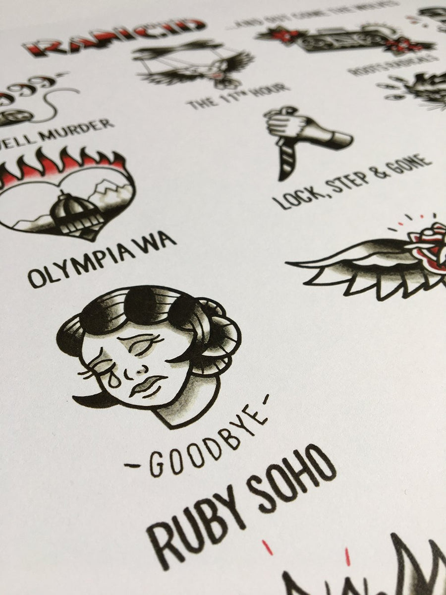 Rancid Tattoo Flash | and Out Come the Wolves – Jared Gaines Art