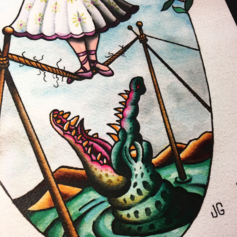 Haunted Mansion Tightrope Girl Print – Jared Gaines Art